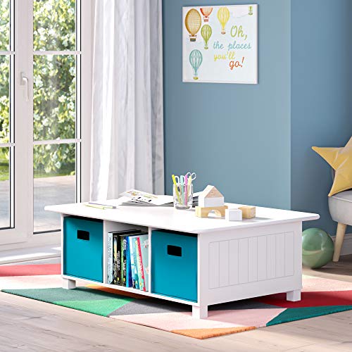 RiverRidge Kids 6 Cubby Storage Activity Table, White