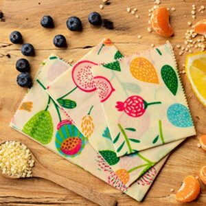 Reusable Beeswax Food Wrap (Set of 3) Eco friendly sustainable organic biodegradable cotton sheets bees wax wraps | Great safe storage keeps produce fresher | Sandwich wrap |Plastic Free zero waste