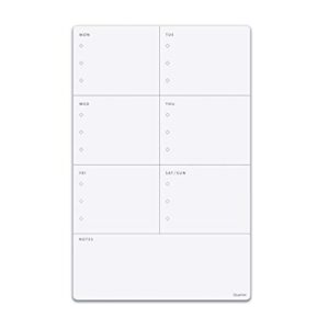 quartet magnetic weekly planner dry erase board, 11" x 17", small white board for fridge, home school supplies or home office decor, frameless, includes 1 dry erase marker (63540)