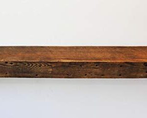 Parkco Rustic Fireplace Floating Mantel Shelf - Rustic Reclaimed Barn Wood Wall Decor. Mounting Hardware Included (18" W x 5" D x 2.75" H)