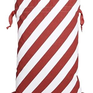 Jolly Jon Large Christmas Bags Santa Sacks - Red Candy Cane Santa Sack - XL Large Reusable Christmas Gift Bag - 17.5 x 24.5 with Drawstring Closure