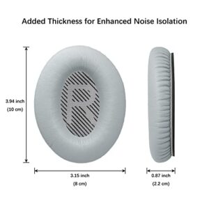 Replacement Ear-Pads Cushions for Bose QuietComfort-35 (QC-35) and QuietComfort-35 II (QC-35 II) Over-Ear Headphones (Silver)