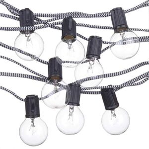 denver designer series 10-light 10ft indoor/outdoor string light, black cord, m/f plugs, round vintage edison bulbs included,67800