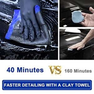 GMISUN Clay Towel, 2 Pack Clay Bar Towel for Car Detailing, Fine Grade Auto Magic Clay Bar Cloth, Scratch-Free and Paint Safe, for Cars Polishing Detailing, Removing Paint Contaminants