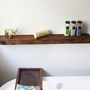 Parkco Rustic Fireplace Floating Mantel Shelf - Rustic Reclaimed Barn Wood Wall Decor. Mounting Hardware Included (66" W x 5" D x 2.75" H)