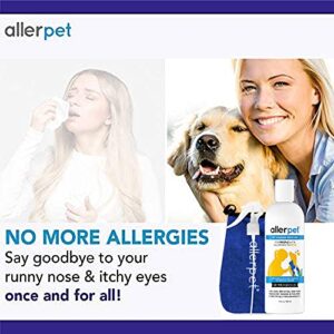 Allerpet Multi-Pet Dander Remover with FREE Application Mitt & Sprayer - Best Pet Dander Remover for Allergens - For Dog/Cat Dry Skin Treatment - Made in USA - (12oz)