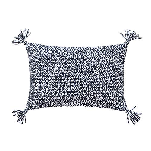 Splendid Home Knitted Jersey Decorative Pillow Throw Pillow, 12x18, Navy/White