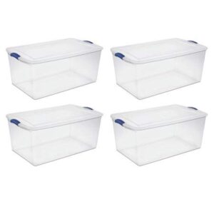 sterilite 105 qt latch box, stadium blue (available in a case of 4)