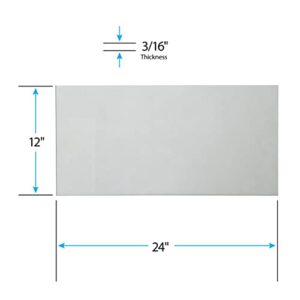 SSWBasics Tempered Glass Shelf - 12" W x 24" L x 3/16" - Set of 2