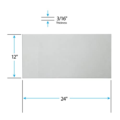 SSWBasics Tempered Glass Shelf - 12" W x 24" L x 3/16" - Set of 2