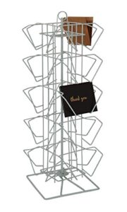 sswbasics 20-pocket rotating countertop postcard rack - 25”h x 12”d