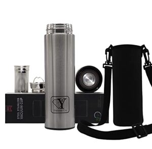 diamond ya/travel mug double wall/water bottle/coffee mug/tea vacuum flask/tea flask/cold brew coffee flaks17oz tumbler with tea infuser & strainer/thermos bag with strap/stainless steel