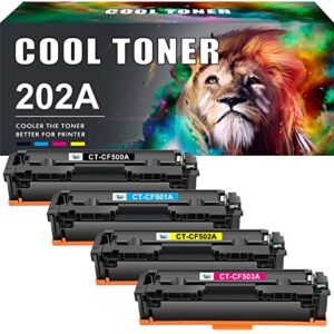 cool toner compatible toner cartridge replacement for hp m281fdw 202a 202x cf500a for hp pro mfp m281fdw m254dw m281cdw m281dw m280nw m254 m281 printer (black cyan yellow magenta, 4-pack)