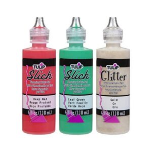 tulip dimensional paint kits 42185 dfpt multi 4oz slick 3pk-xmas pack, 4 fl oz (pack of 3), as detailed, 3 count