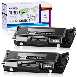 workcentre 3335 toner, baisine 2-pack compatible 106r03624 toner cartridges replacement for xerox workcentre 3335, workcentre 3345, phaser 3330 toner – extra high yield 15,000 pages