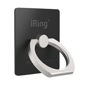 iring original, made in korea, phone ring holder, cell phone grip stand, compatible with iphone, galaxy, and other smartphones (black)