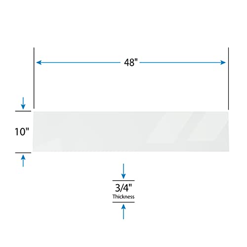 SSWBasics Tempered Glass Shelf - 10" W x 48" L x 3/16" - Set of 2