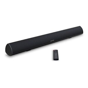 bestisan soundbar, tv sound bar with dual bass ports wired hdmi and wireless bluetooth 5.0 home theater system (28 inch, enhanced bass technology, 3-inch drivers, bass adjustable, wall mountable, dsp)