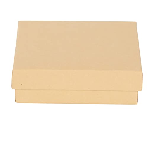 SSWBasics Cotton Filled Kraft Two Piece Jewelry Gift Boxes - 3½” x 3½” x 1" (Case of 100) - Made from 100% Recycled Material - Perfect for Compacts or Large Jewelry