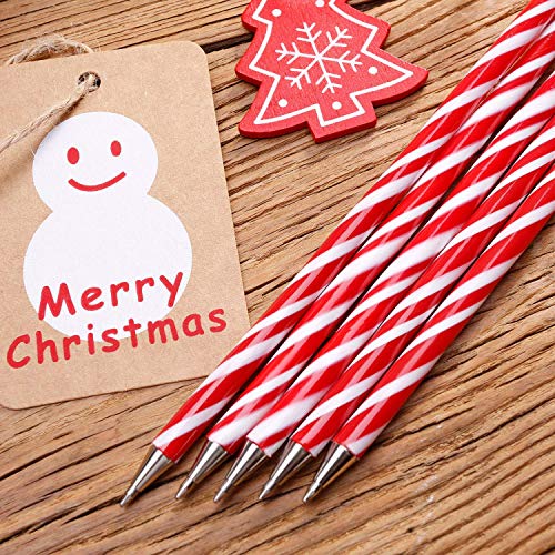 ABOAT 7 Inch Candy Cane Pen Christmas Pens with Black and Blue Ink for Christmas Holiday New Years Home Decor Party Gift (48)