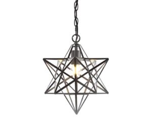 jonathan y jyl9035c stella 12" moravian star metal/mercury glass led flush mount glam dimmable for kitchen hallway bathroom stairwell, oil rubbed bronze/clear