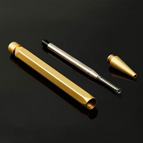 EKLOEN Solid Brass Pen, EDC Pocket Pen Signature Pen, Fine Point, Black Ink