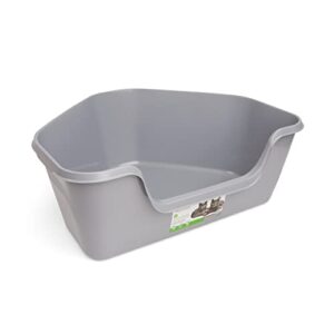 so phresh high-back corner grey litter box, 26.25" l x 21.5" w x 10" h