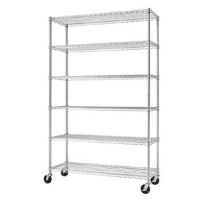 trinity nsf 6-tier wire shelving rack, 48"x18"x72"