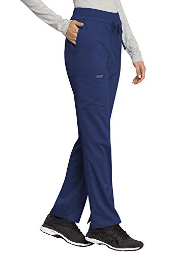 Scrubs for Women Workwear Revolution, Drawstring Cargo Pants Soft Stretch WW105, M, Navy