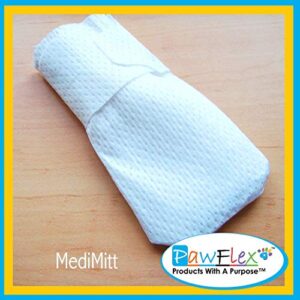 PawFlex Medimitt Paw Bandages for Dogs, Cats and Pets Medical Booties, First aid for Paws Non Slip, Non Adhesive, Breathable,Disposable, Washable, 12 Pack (Large)