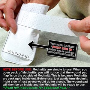 PawFlex Medimitt Paw Bandages for Dogs, Cats and Pets Medical Booties, First aid for Paws Non Slip, Non Adhesive, Breathable,Disposable, Washable, 12 Pack (Large)