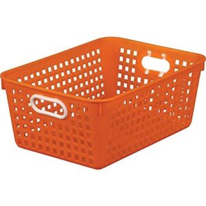 Really Good Stuff - 666014 Plastic Storage Baskets for Classroom or Home Use – Stackable Mesh Plastic Baskets with Grip Handles – Bright Neon Colors – 13" x 10" (Set of 6)