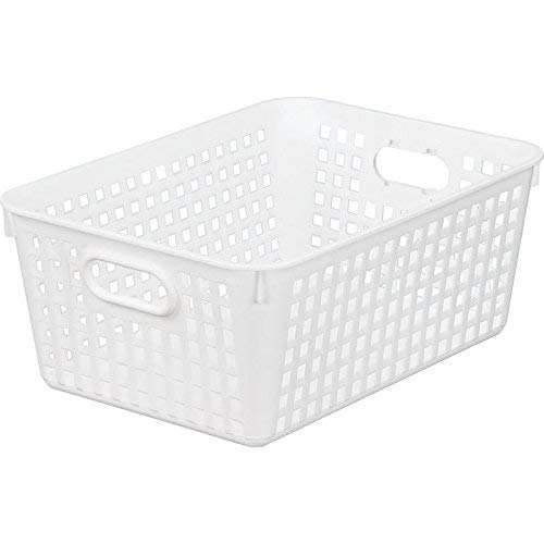 Really Good Stuff - 666014 Plastic Storage Baskets for Classroom or Home Use – Stackable Mesh Plastic Baskets with Grip Handles – Bright Neon Colors – 13" x 10" (Set of 6)