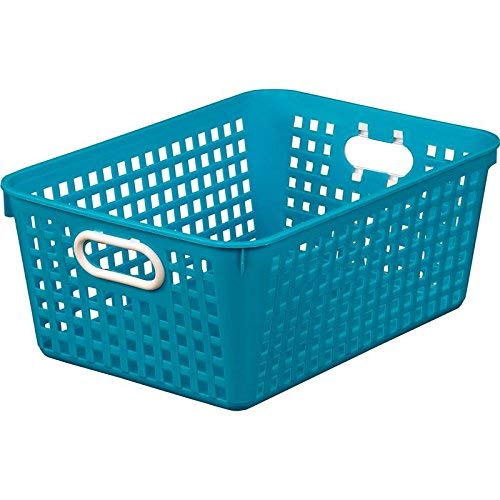 Really Good Stuff - 666014 Plastic Storage Baskets for Classroom or Home Use – Stackable Mesh Plastic Baskets with Grip Handles – Bright Neon Colors – 13" x 10" (Set of 6)