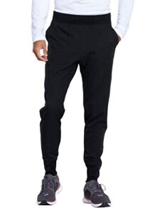 dickies dynamix men scrubs pant natural rise jogger dk040, l, black