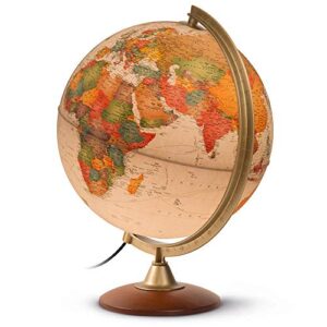 Waypoint Geographic Journey Globe, 12" Illuminated Antique Ocean-Style World Globe, Up-to-Date Globe, Durable Design, Reference Globe, Complements Any Home or Office Decor