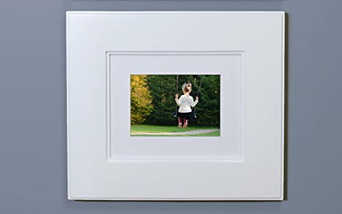 Fox Hollow Furnishings Landscape Recessed Picture Frame Medicine Cabinet (14" W x 11" H) - Shaker White