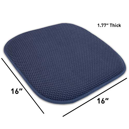 Sweet Home Collection Cushion Memory Foam Chair Pads Honeycomb Nonslip Back Seat Cover 16" x 16" 6 Pack Navy Blue