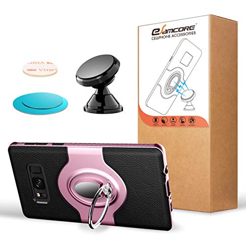 eSamcore Samsung Galaxy S8 Case Ring Holder Kickstand Cases + Dashboard Magnetic Phone Car Mount [Rose Gold]