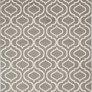 Nourison Jubilant Moroccan Trellis Grey Area Rug, (6' x 9')