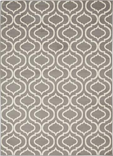 Nourison Jubilant Moroccan Trellis Grey Area Rug, (6' x 9')