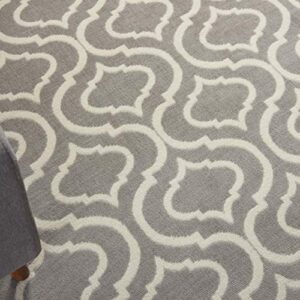 Nourison Jubilant Moroccan Trellis Grey Area Rug, (6' x 9')