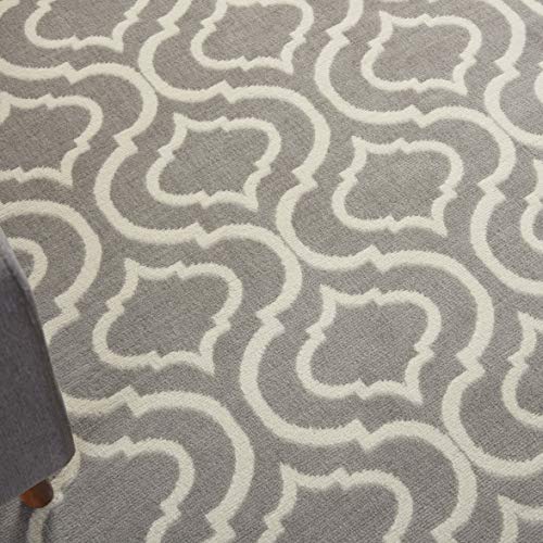 Nourison Jubilant Moroccan Trellis Grey Area Rug, (6' x 9')