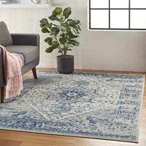 Nourison Tranquil Persian Ivory/Light Blue 5'3" x 7'3" Area -Rug, Easy -Cleaning, Non Shedding, Bed Room, Living Room, Dining Room, Kitchen (5x7)