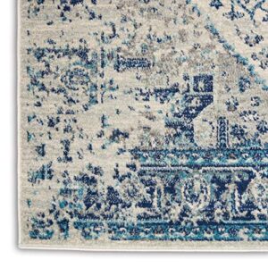 Nourison Tranquil Persian Ivory/Light Blue 5'3" x 7'3" Area -Rug, Easy -Cleaning, Non Shedding, Bed Room, Living Room, Dining Room, Kitchen (5x7)