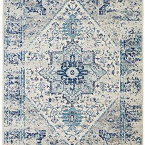 Nourison Tranquil Persian Ivory/Light Blue 5'3" x 7'3" Area -Rug, Easy -Cleaning, Non Shedding, Bed Room, Living Room, Dining Room, Kitchen (5x7)