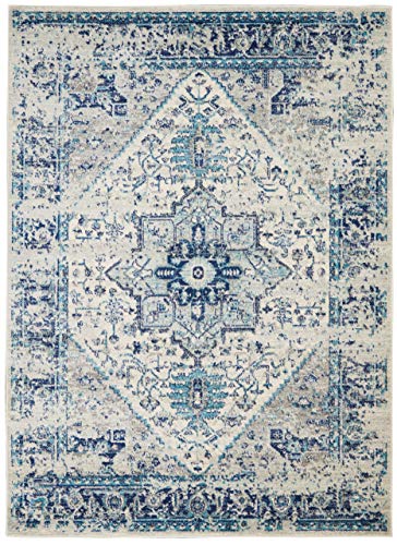 Nourison Tranquil Persian Ivory/Light Blue 5'3" x 7'3" Area -Rug, Easy -Cleaning, Non Shedding, Bed Room, Living Room, Dining Room, Kitchen (5x7)