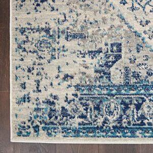 Nourison Tranquil Persian Ivory/Light Blue 4' x 6' Area -Rug, Easy -Cleaning, Non Shedding, Bed Room, Living Room, Dining Room, Kitchen (4x6)