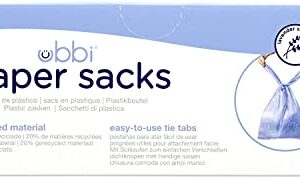 Ubbi Disposable Diaper Sacks, Lavender Scented, Easy-To-Tie Tabs, Diaper Disposal or Pet Waste Bags, 200 Count