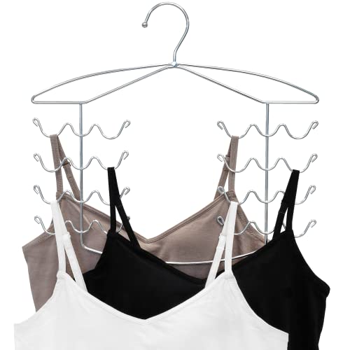 CAXXA 2 PK - Chrome Women's Bra Sport Tank Camisole Top Swim Suit Strap Dress Hanger Closet Organizer